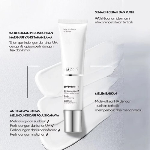 HA PRO Lightweight Glowing Sunscreen SPF 50 PA++++ UVA/ UVB 8X Sunblock ...