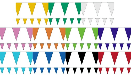 10m Colour Triangle Flag Bunting - Pennants Party Decoration Christmas ...