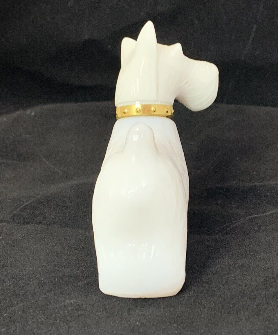 Vintage Avon Scottie Dog Milk Glass Perfume Bottle Decanter Scottish ...