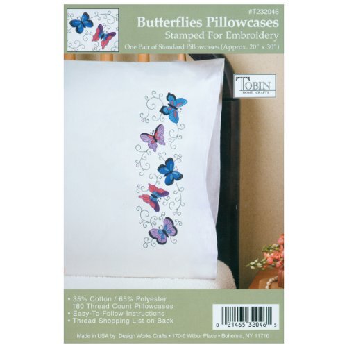 Stamped Pillowcases, Butterflies, 20" x 30" Embroidery Kit | eBay