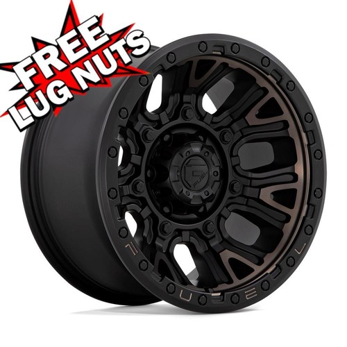 20 inch 20x9 Fuel D824 TRACTION BLACK TINTED wheels rims 5x5.5 5x139.7 ...