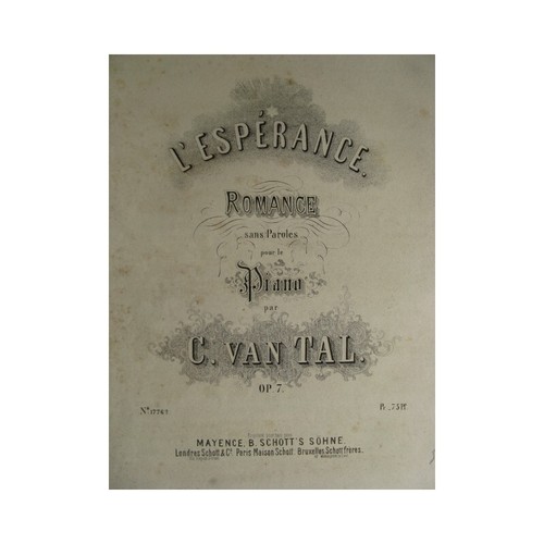VAN TAL C. L'Espérance Piano 1865 | eBay