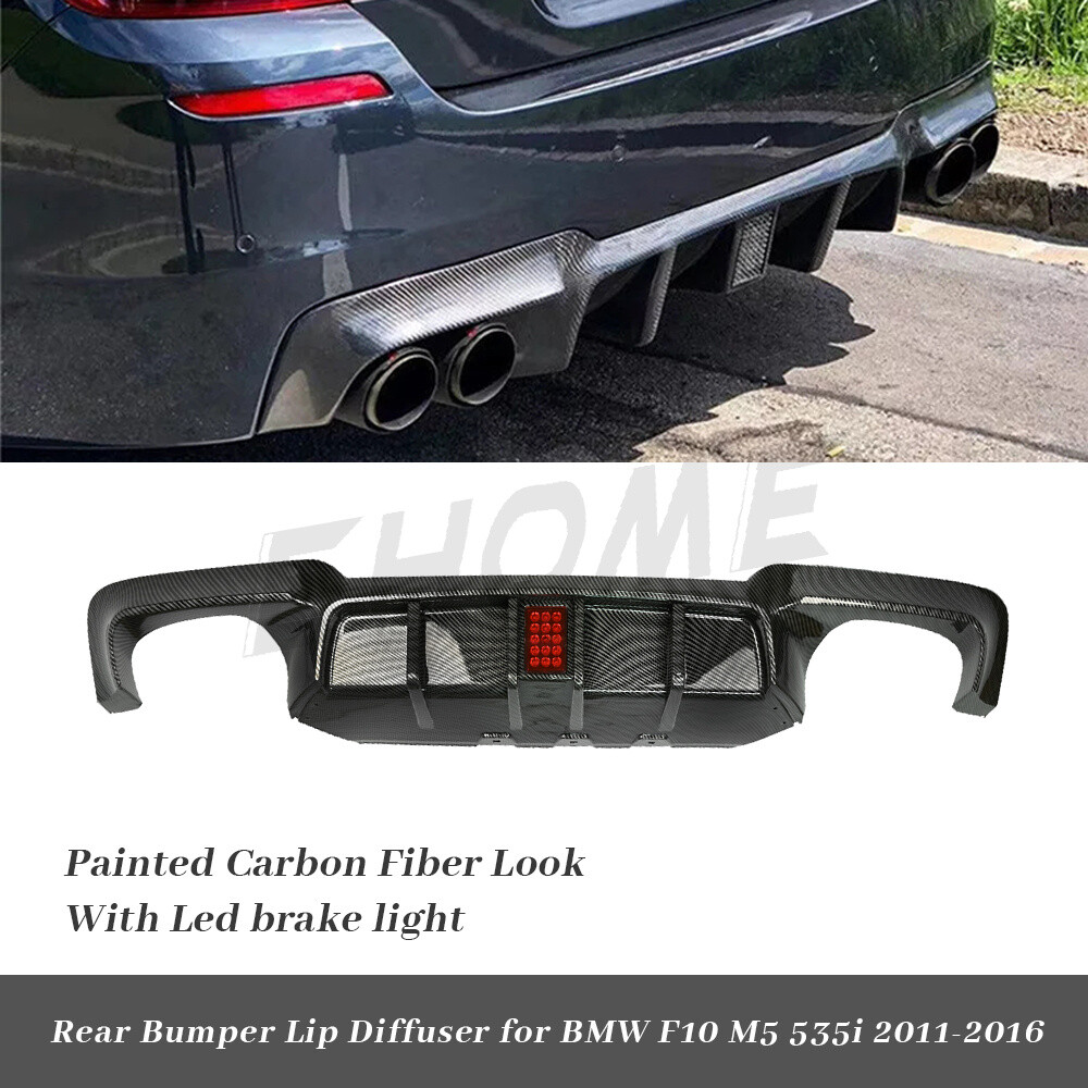 Carbon Fiber Rear Bumper Lip Diffuser for BMW F10 5 Series 535i M Sport ...