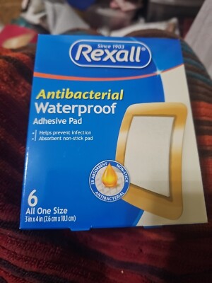 REXALL Antibacterial Waterproof Non-stick Adhesive Pads, 6 3”x4” | eBay
