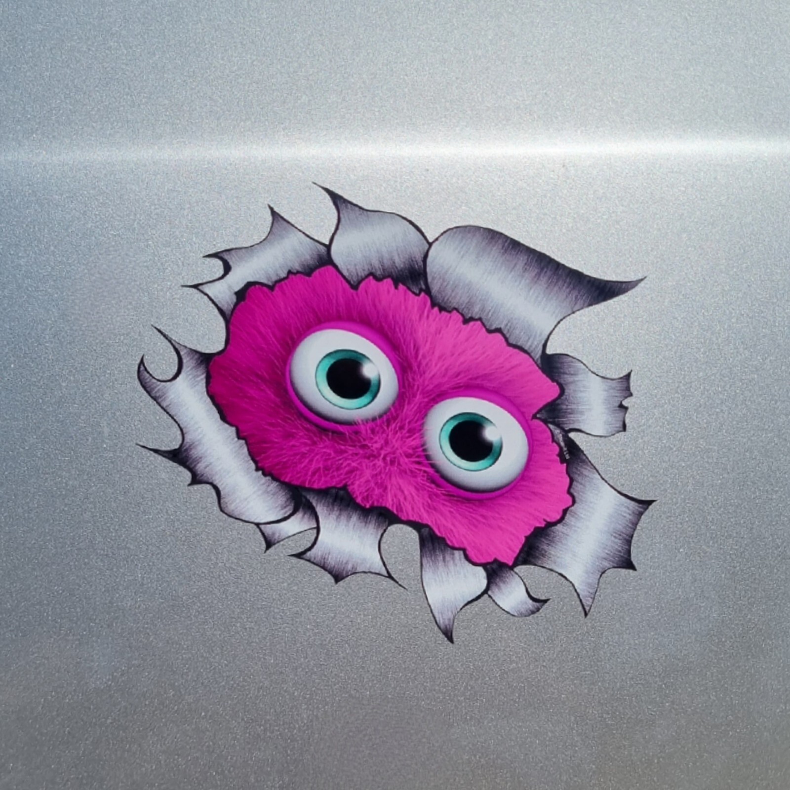 Cute Pink Monster Ripped Open Metal Vinyl Sticker Decal For Car Van ...