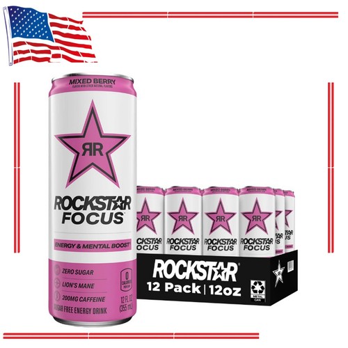 Focus Zero Sugar Energy Drink, Mixed Berry Flavor, Energy Mental, 12 ...