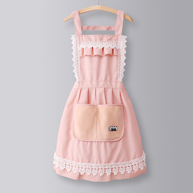 Lace Ruffled Apron Pleat with Pocket Cute Sweet Florist Baking Cooking ...