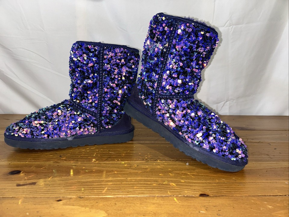 Rare UGG Classic Short Stellar Sequin Sparkle Boots Size US 7 | eBay