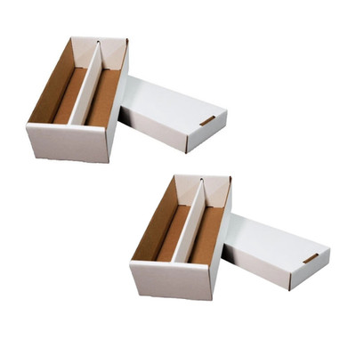 2-Row 1600-Count Trading Card Storage Boxes 2 Pack Shoe Box Style for ...