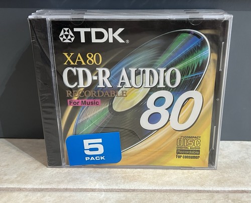 TDK CD-R Audio Recordable For Music (XA80) 5 Pack Of CD’S BRAND NEW AND ...