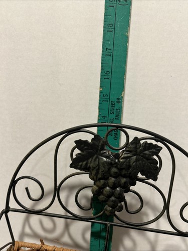 Vtg Wicker & Metal Grapes Wall Hugger Basket | eBay