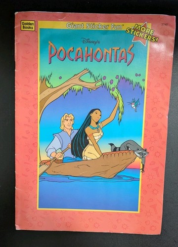 Vintage 1995 Disney Pocahontas Giant Sticker Fun Coloring Book Golden ...
