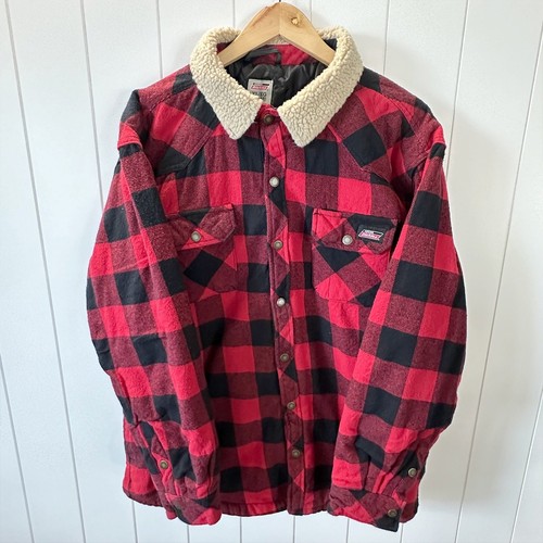 Dickies Quilted Nylon Lined Buffalo Plaid Snap Front Jacket - Men's XL ...