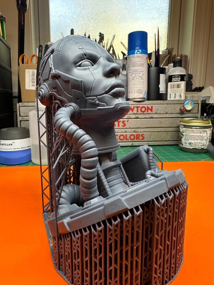 Cyborg Bust (Pre Supported) Cyborg Stl File 3D Printing, Cyborg Bust ...