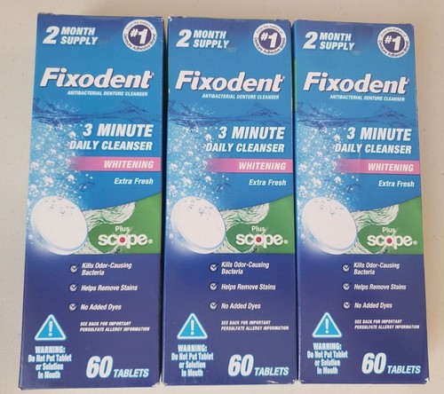3- Fixodent Plus Scope Daily Denture Cleaner Tablets, 60 ct 37000622758 ...