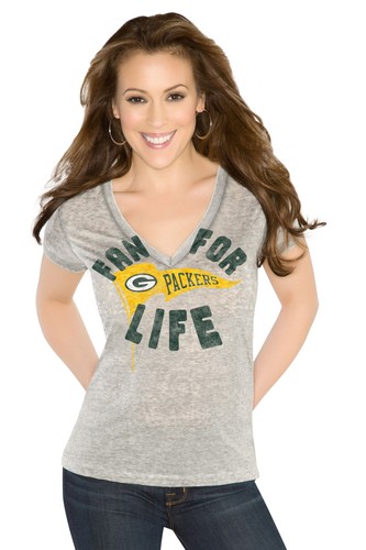 Green Bay Packers Women's Gray Fan for Life V-Neck T-Shirt | eBay