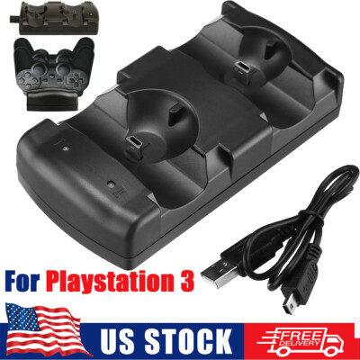 For Playstation 3 PS3/MOVE Dual Controller Charger Charging Dock ...