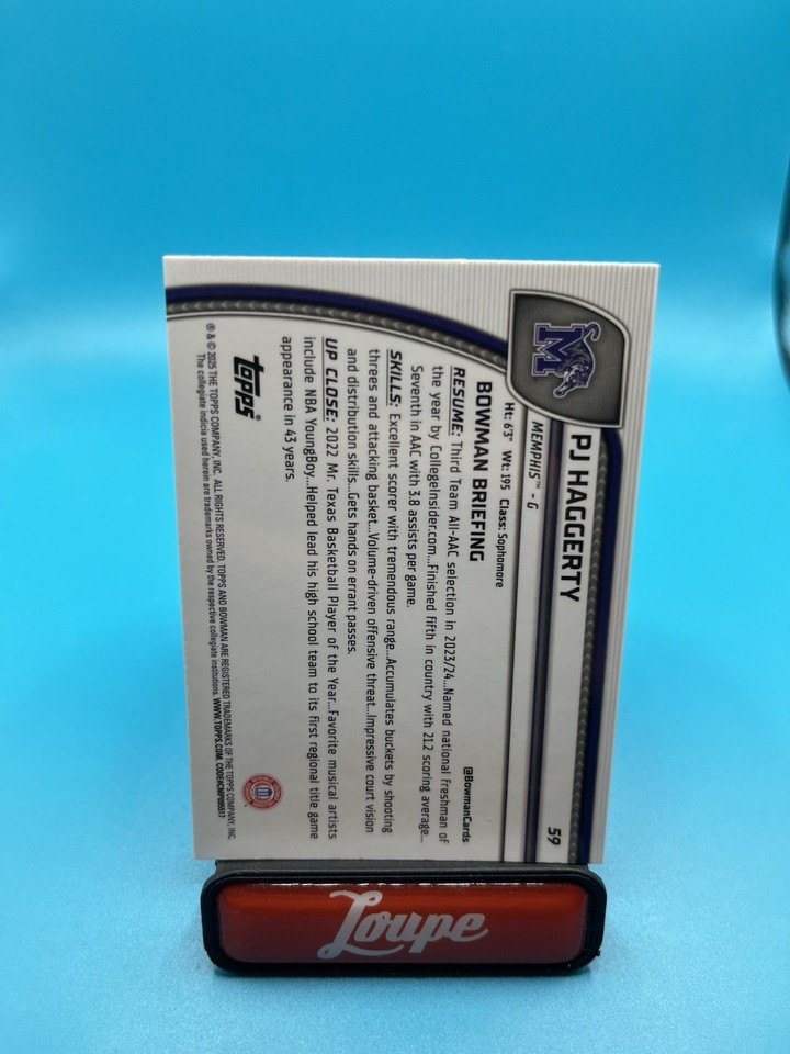 PJ Haggerty 2024-25 Bowman U Chrome Sapphire 1st Bowman Yellow 33/75 ...