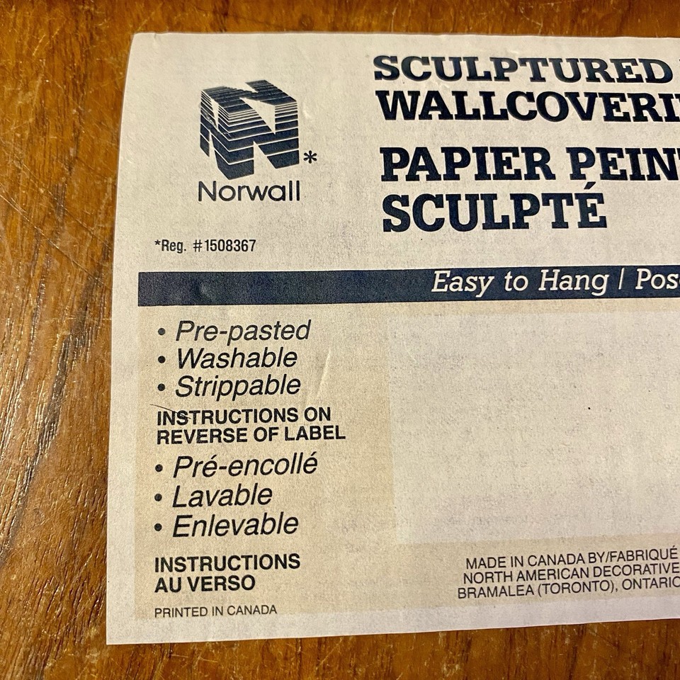 Norwall Sculptured Vinyl Wallpaper 2 Rolls beige Textured Pre-Pasted ...