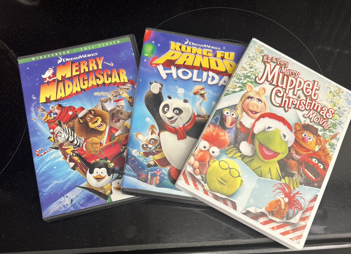 Kids Christmas Lot Of 3 DVDs Kung Fu Panda, Muppets, Merry Madagasar | eBay