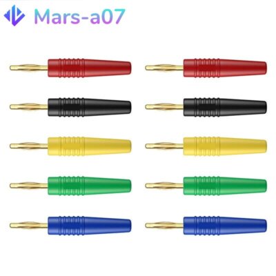 10PCS 10A 2mm Banana Plug Gold Plated Connector Soldering for ...