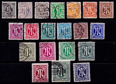 EBS Germany BIZONE 1945 - “M" - German print - Michel 16-35 - Used - cv ...