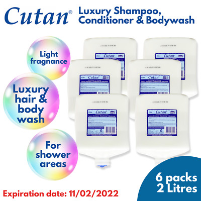 Cutan 3 In 1 Luxury Shampoo Conditioner & Bodywash 2ltr Cartridge x 6 ...