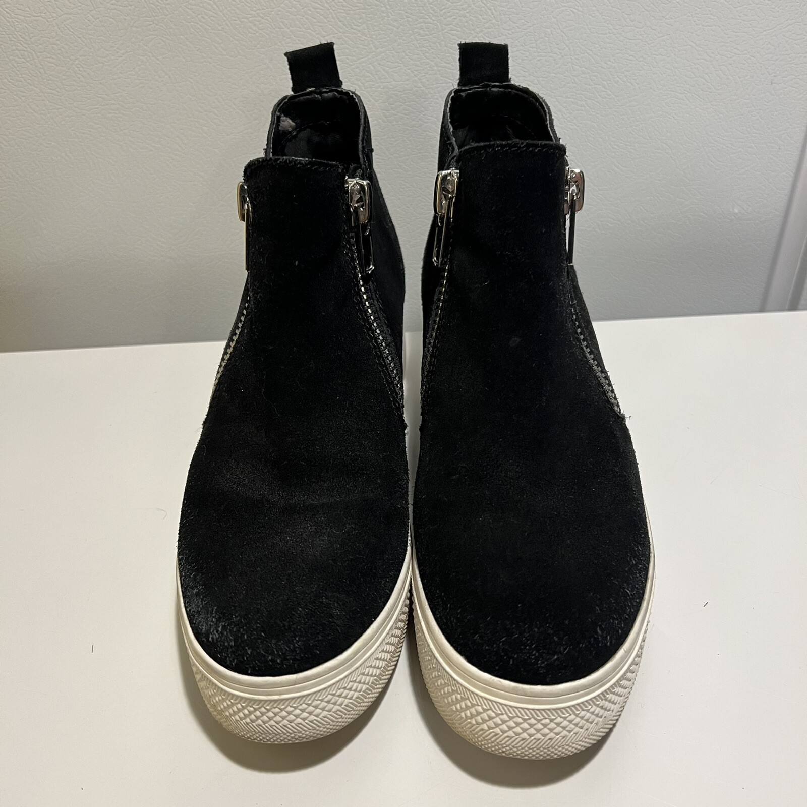 Steve Madden 'Wedgie' Black Suede Hidden Wedge High-T… - Gem