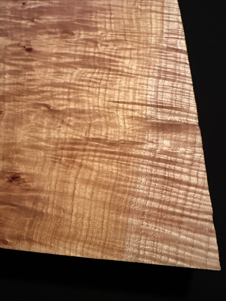 5A Fiddleback Maple, 20 1/4” Long, 7 3/4” To 9 7/8” Widest, 1 3/4 ...
