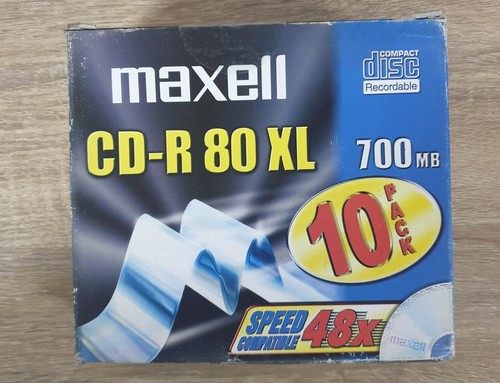 Maxell CD-R 80 XL 700 MB 16X Recordable Blank Media Cds 10 Pack New ...