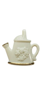 Lenox Brooch Porcelain 24K Gold Trim Flowers Watering Can Spring 1.5 ...
