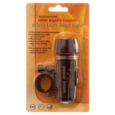Black BICYCLE MULTI-FUNCTIONAL 5-LED HEAD LIGHT BIKE FLASHLIGHT TORCHES ...