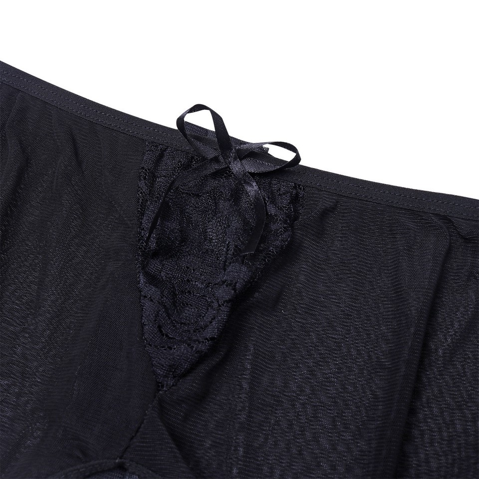 Sexy Women Lace Garter Belt Lingerie Thigh-High G-String Stocking ...