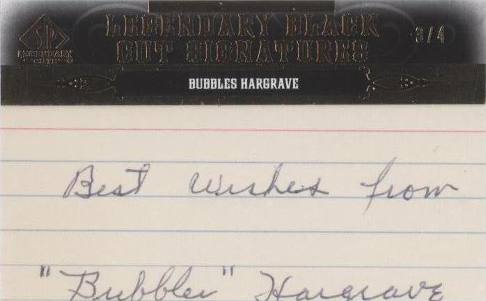 2011 SP Legendary Cuts - Black Cut Signatures Bubbles Hargrave #CIN-HB ...