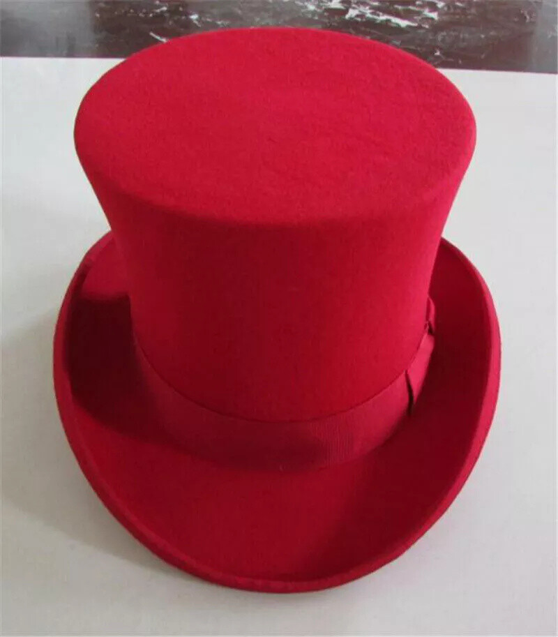 Top Hat Magic Performing Cap Wool Mad Hatter Tall Hat Vintage Height ...