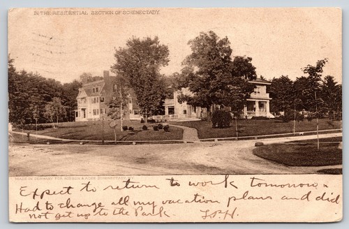 Schenectady New York~Main Street Residential Area~1905 B&W Postcard | eBay