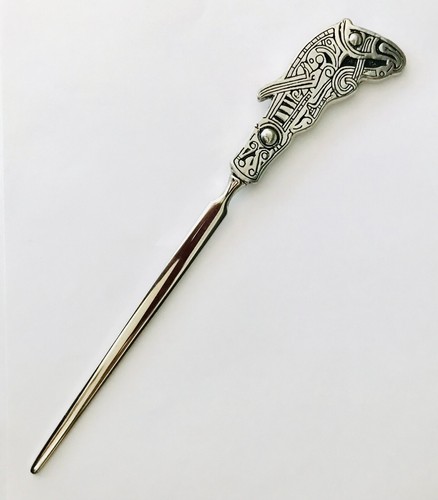 Ornate Pewter Handled Letter Opener 7.5" Metal Mail Opening Desk Tool ...