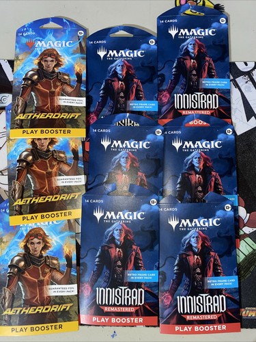 Magic: The Gathering Innistrad Remastered 9 Booster Packs aetherdrift ...