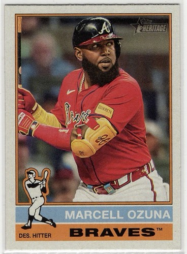 Marcell Ozuna 2025 Topps Heritage FLIP STOCK [Print Run 5] Short Print ...