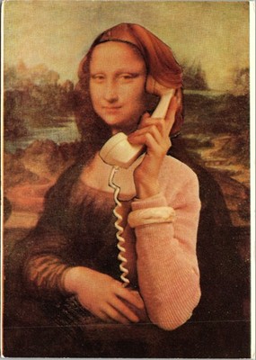 Fantasy Mona Lisa Collage by Michael Langenstein 1986 Postcard | eBay
