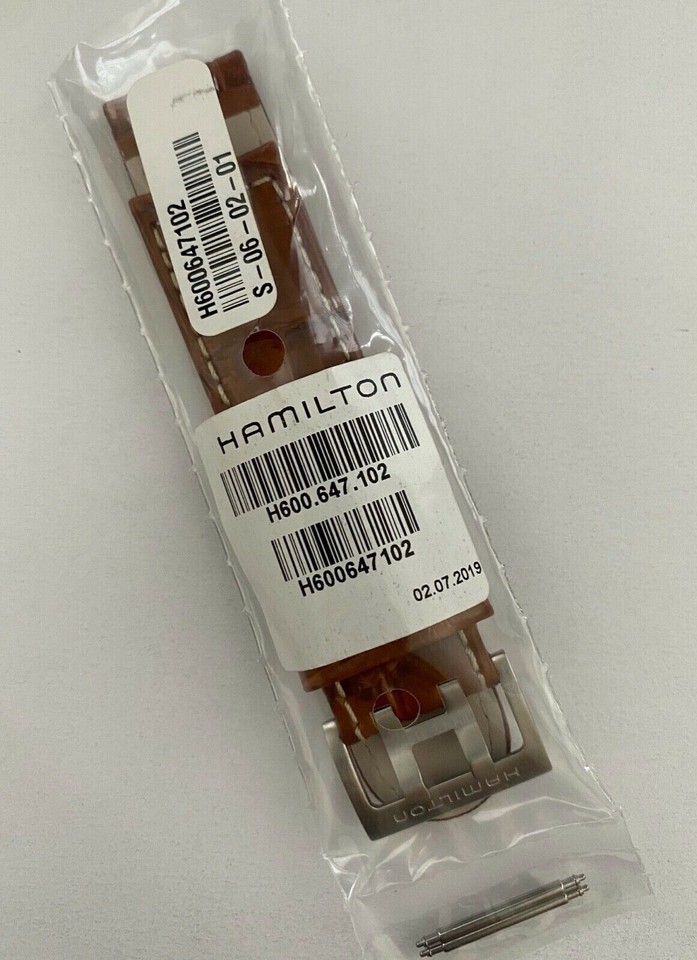 Original Hamilton Khaki Aviation 22mm Brown Leather Watch Band Strap ...