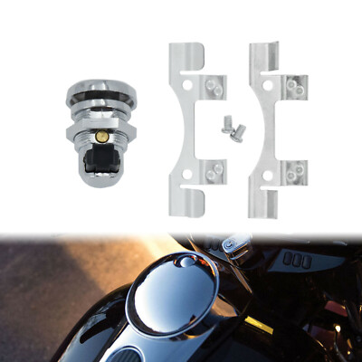 Chrome Fuel Tank Door Latch Push Button Set Fit For Harley Touring Tri ...