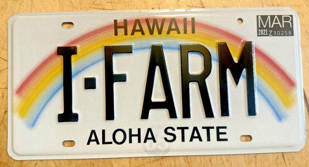 Hawaii Licence Plate 1966 Hawaii Registration Sticker : Bob Hoyts