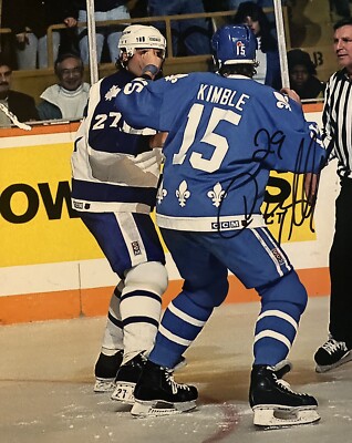 Darin KIMBLE Signed 8x10 Photo! NHL TOUGH GUY! Quebec NORDIQUES! W/ COA ...