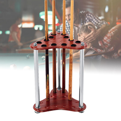 Wood Pool Cue Rack 12 Billiard Sticks Holder Floor Stand Ball Table ...