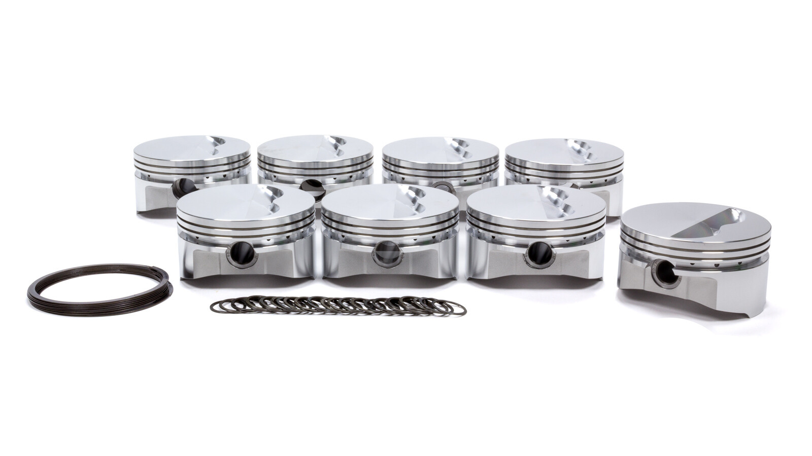 SBC Flat Top Piston Set 4.125 Bore 5cc SPORTSMAN RACING PRODUCTS 231308 ...