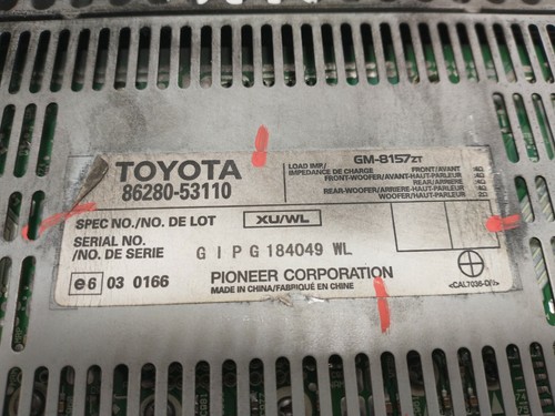 2006-2009 LEXUS IS250 IS350 PIONEER AUDIO RADIO STEREO AMPLIFIER 86280 ...