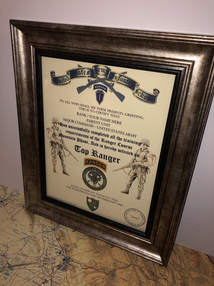 TOP RANGER - MOUNTAIN PHASE -U.S. ARMY RANGER SCHOOL / COMMEMORATIVE ...