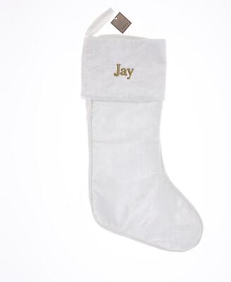 D.Stevens 280665 Christmas stocking velvet, Ivory Initials Jay | eBay