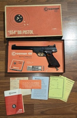 FOR REPAIR Crosman 454 BB Pistol Semi-Automatic CO2 Repeater w Box 1973 ...